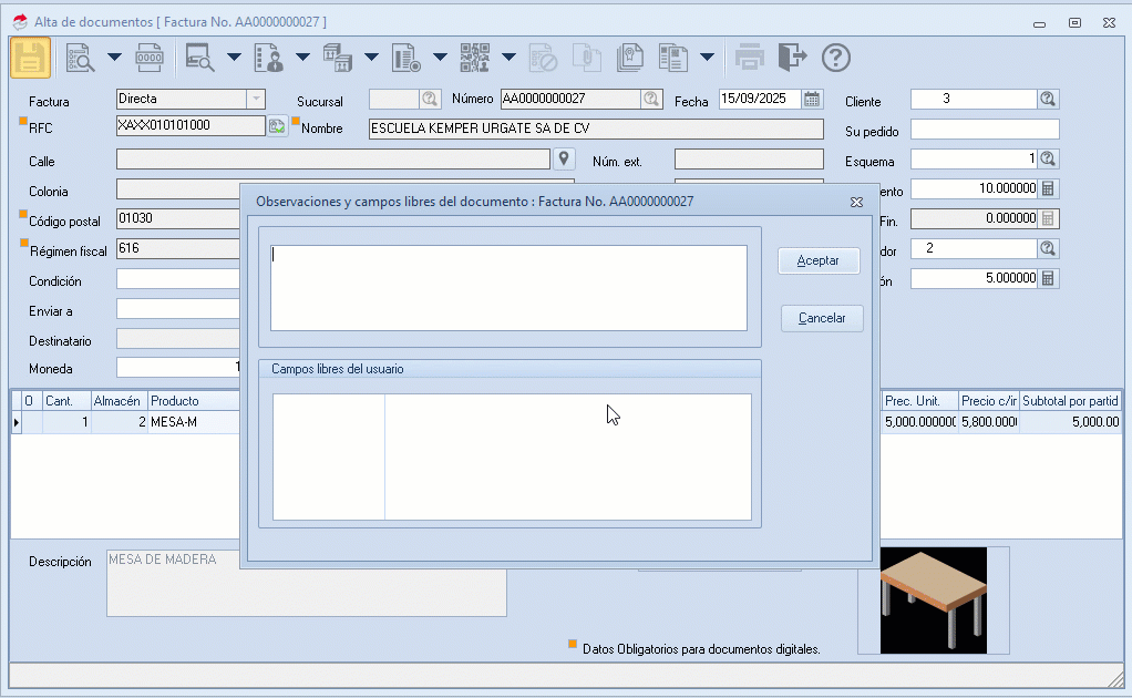 Elaborar o dar de alta una prefactura - Portal de Clientes Siigo Aspel