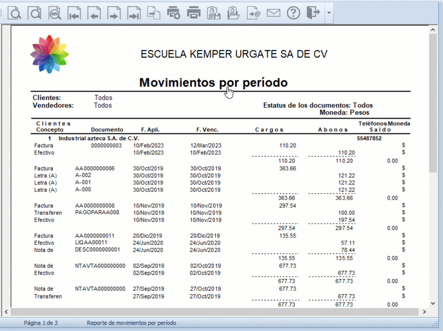 Generar Reporte de clientes - Abonos por período - Portal de Clientes ...