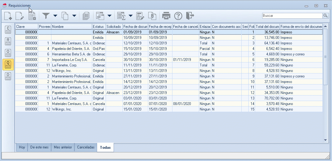 Consultar requisiciones - Portal de Clientes Siigo Aspel