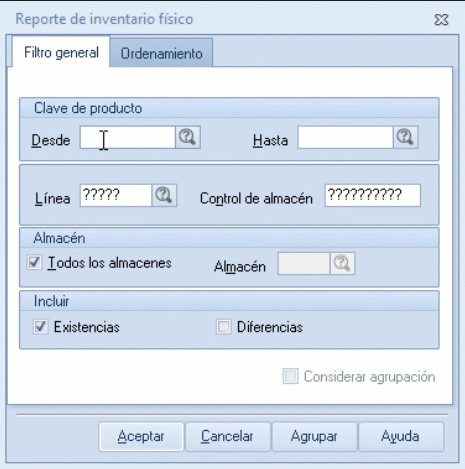 Reporte de inventarios - Inventario físico - Portal de Clientes Siigo Aspel