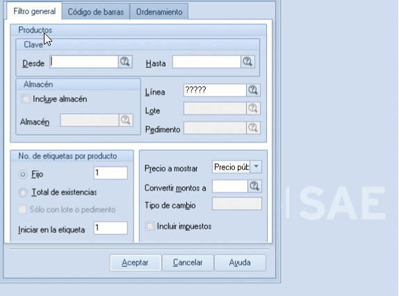 Reporte de inventarios - Etiquetas de productos - Portal de Clientes ...