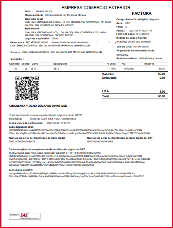 Generar el CFDI con complemento de comercio exterior (con conversión de ...