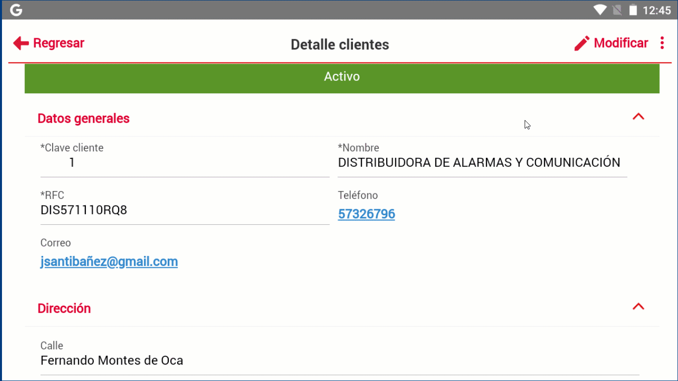 Consultar mapa - Interfaz SAE - SAE Móvil - Portal de Clientes Siigo Aspel